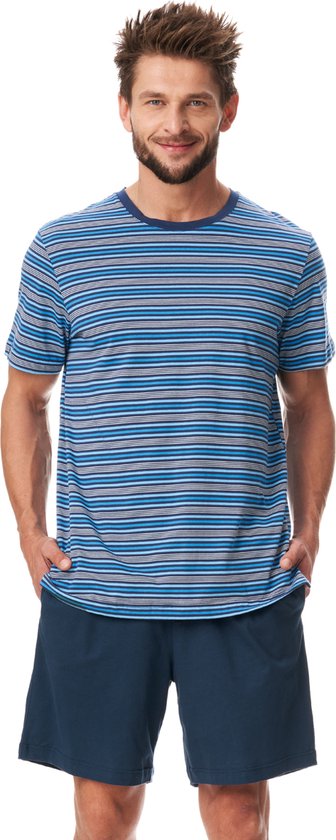 Key Katoenen Pyjama Heren Volwassenen | Korte Mouw Korte Broek ...