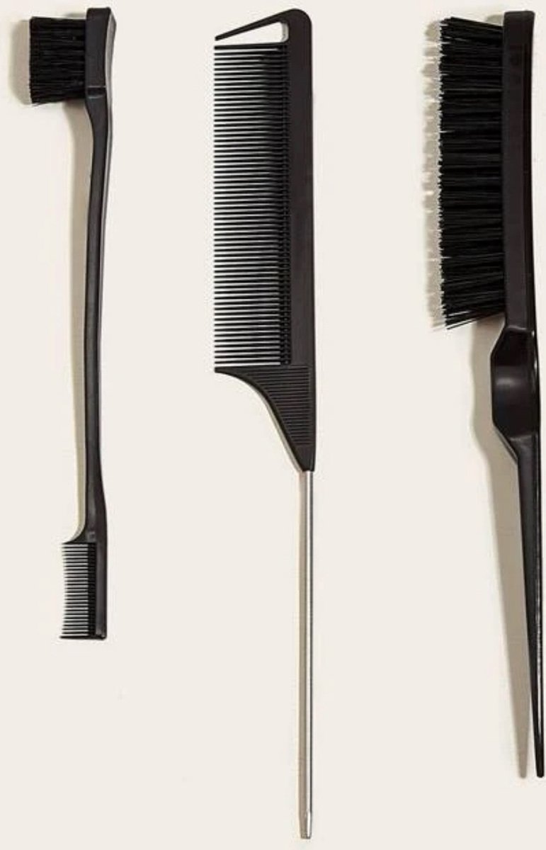Professionele haar styling kam set, 3 stuks, edges, kam, glad haar voor ...