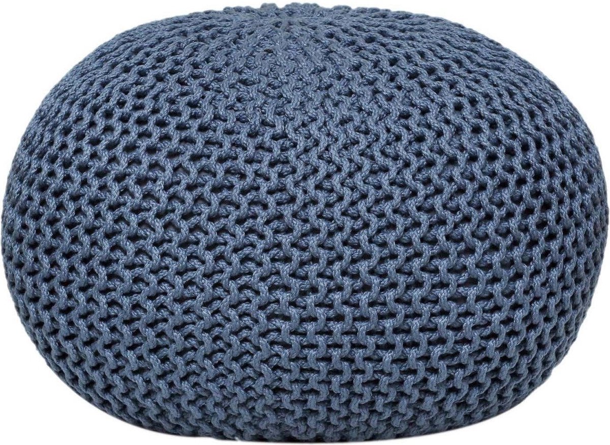 SVJ Poef Rond - 55 x 55 x 37 cm - Kunststof - Blauw | bol