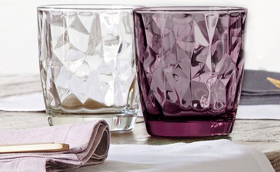 Bormioli Rocco Diamond Tumbler - 39 cl - Paars - 6 stuks | bol.com