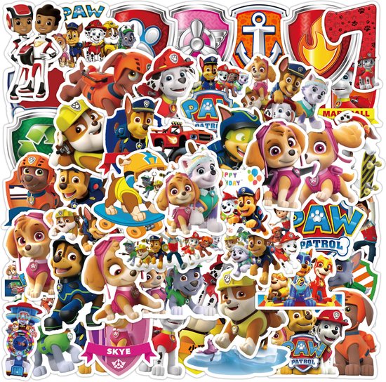 Paw Patrol - 50 stuks - Hoogwaardig vinylstickers - Waterbestendig ...