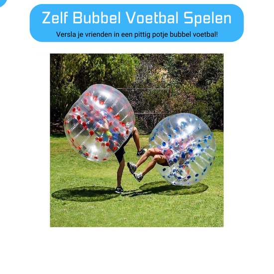 Bubbelbal - Bubbel Voetbal - Bubble Bal - 120cm - 4 Pack - Rood & Blauw | bol