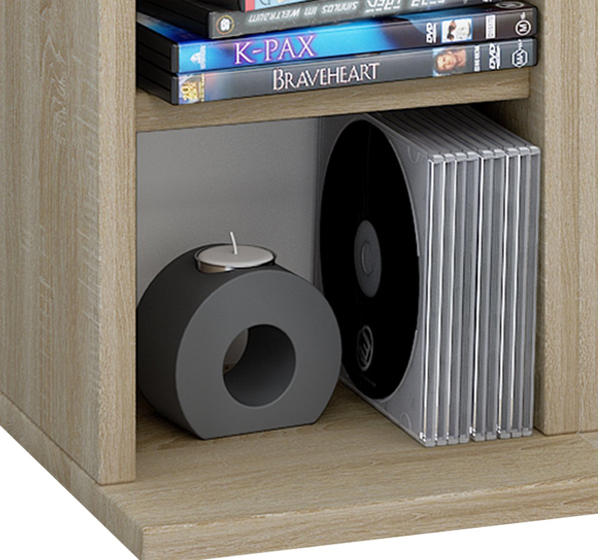VCM Houten CD DVD-standaard Plankast Opbergvloer Milano Houten CD DVD ...