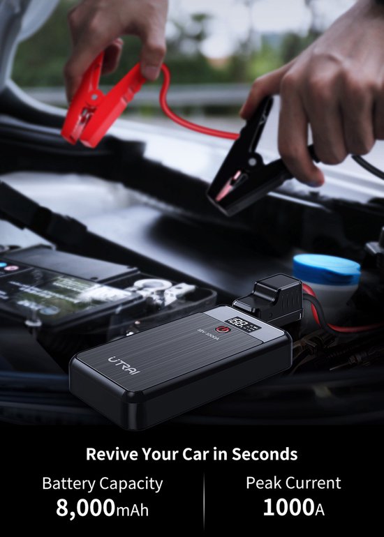 Startkabels auto - powerbank - zaklamp - Multi functionele tool voor in ...