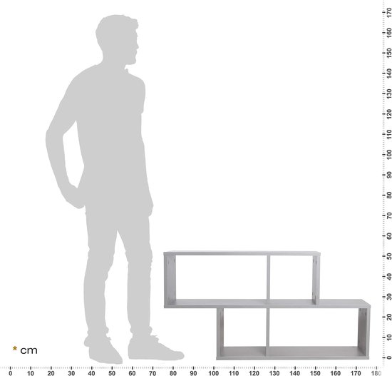 Wandplank 100 x 53 x 20 cm Grijs Hangplank Zwevende Plank | bol