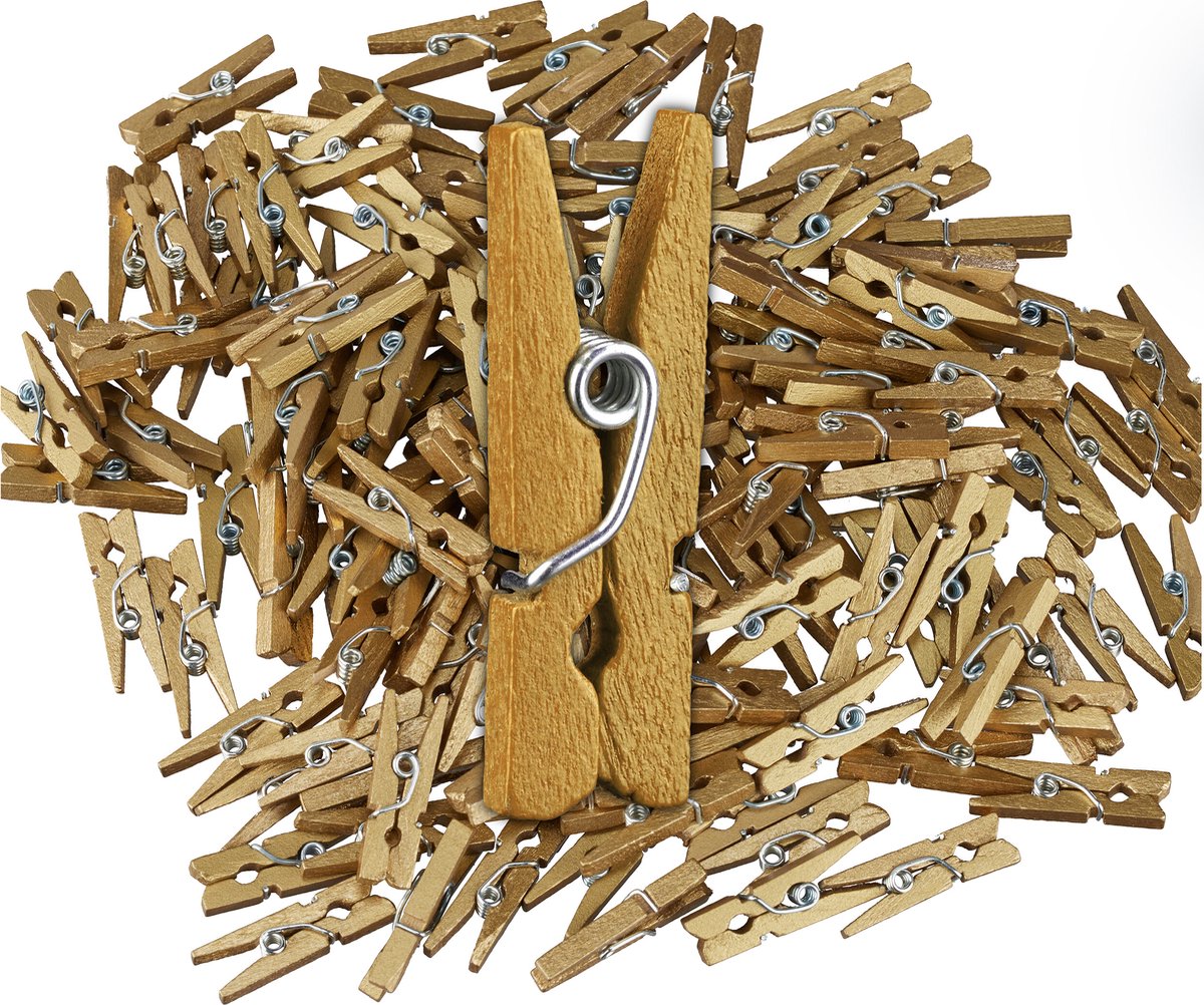 Relaxdays mini wasknijpers - set van 400 - houten knijpers - foto's ...