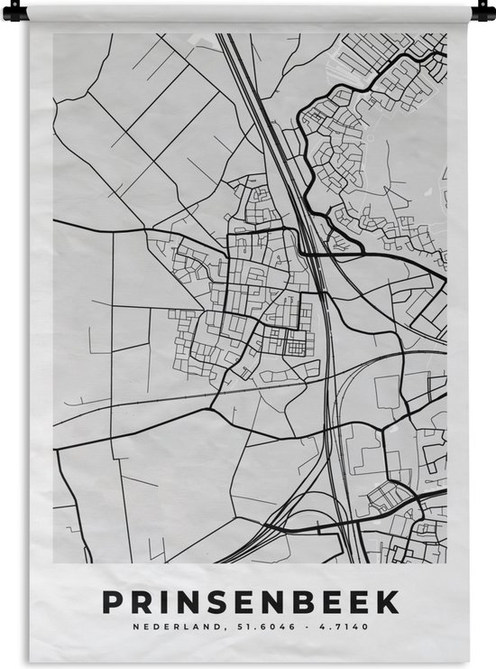 Wandkleed - Wanddoek - Kaart - Prinsenbeek - Stadskaart - Plattegrond ...