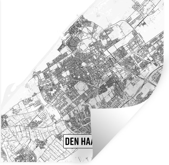 Muurstickers - Sticker Folie - Stadskaart Den Haag - 120x120 cm ...
