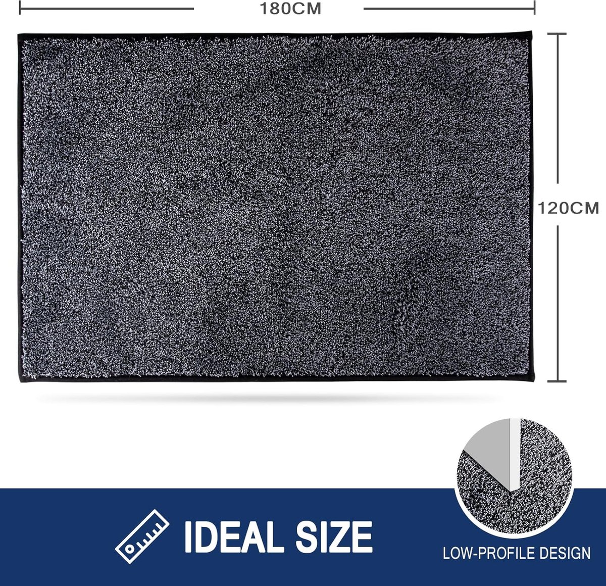 nti-stof en anti-slip deurmat van 120 x 180 cm, wasbaar in de ...