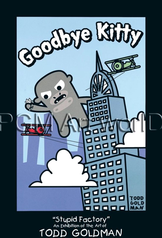 Kunstdruk Todd Goldman - Goodbye Kitty King Kong 61x91cm | bol