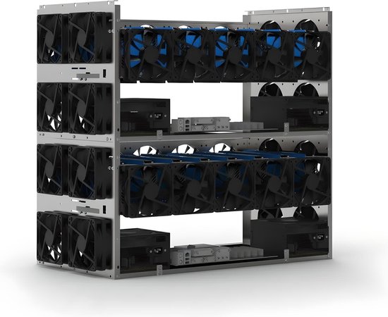 Nereb - 6 tot 10 GPU Stackable Open Air Mining Frame - Inclusief fans ...