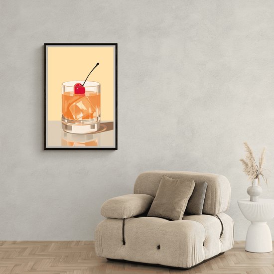 Whiskey Sour Poster | Cocktail Poster | Cocktail met Kers | Moderne ...