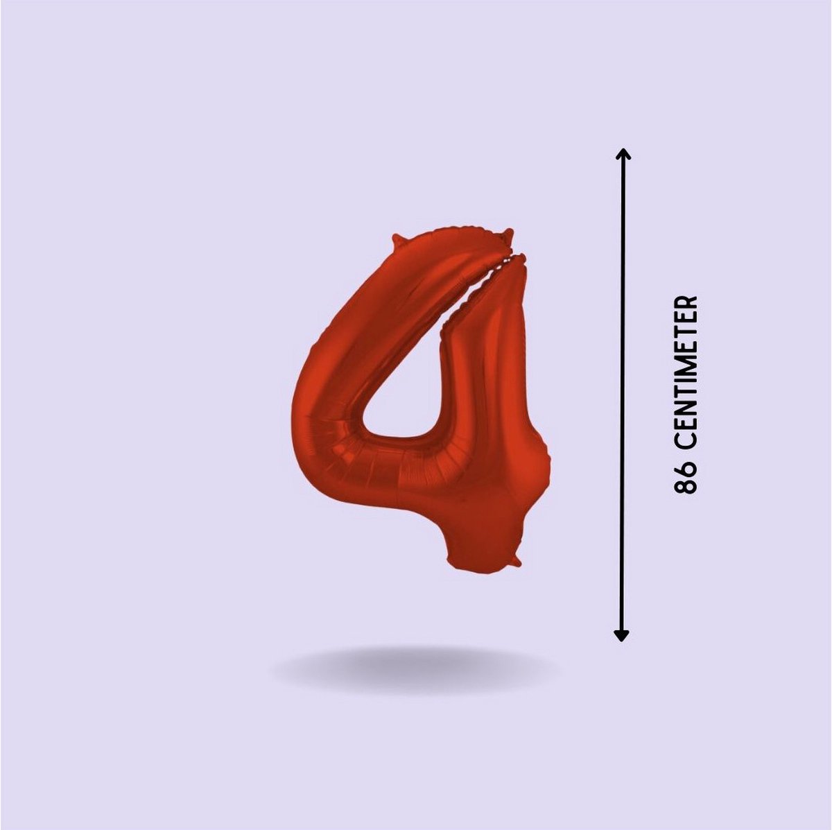 LUQ - Cijfer Ballonnen - Cijfer Ballon 4 Jaar - Kleur Rood - XL Groot ...