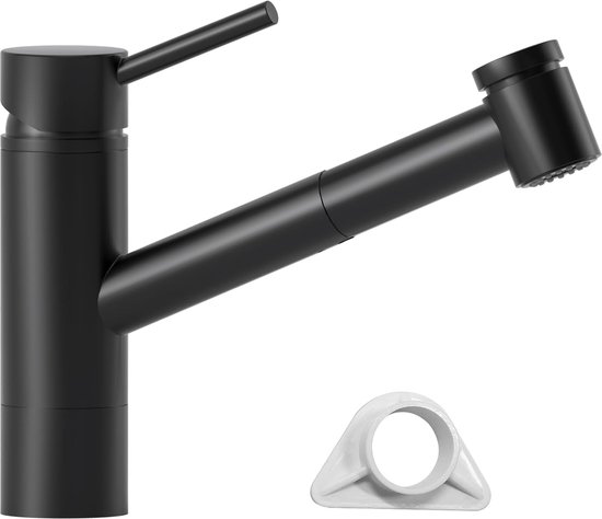 Waterkraan keuken, zwart, keukenkraan met uittrekbare douche, eengreepsmengkraan,... | bol