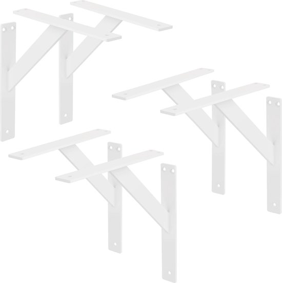 ML-Design 6 stuks plankdrager 240x240 mm, wit, aluminium, zwevende ...