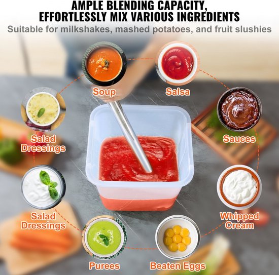 Puree Blender Elektrische staafmixer 750 W, krachtige blender ...