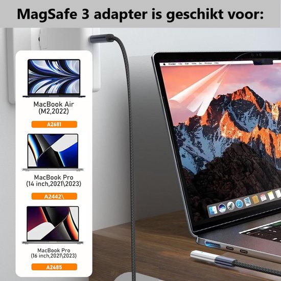 MagSafe 3 naar USB-C adapter - Geschikt voor MacBook Pro / Air ...