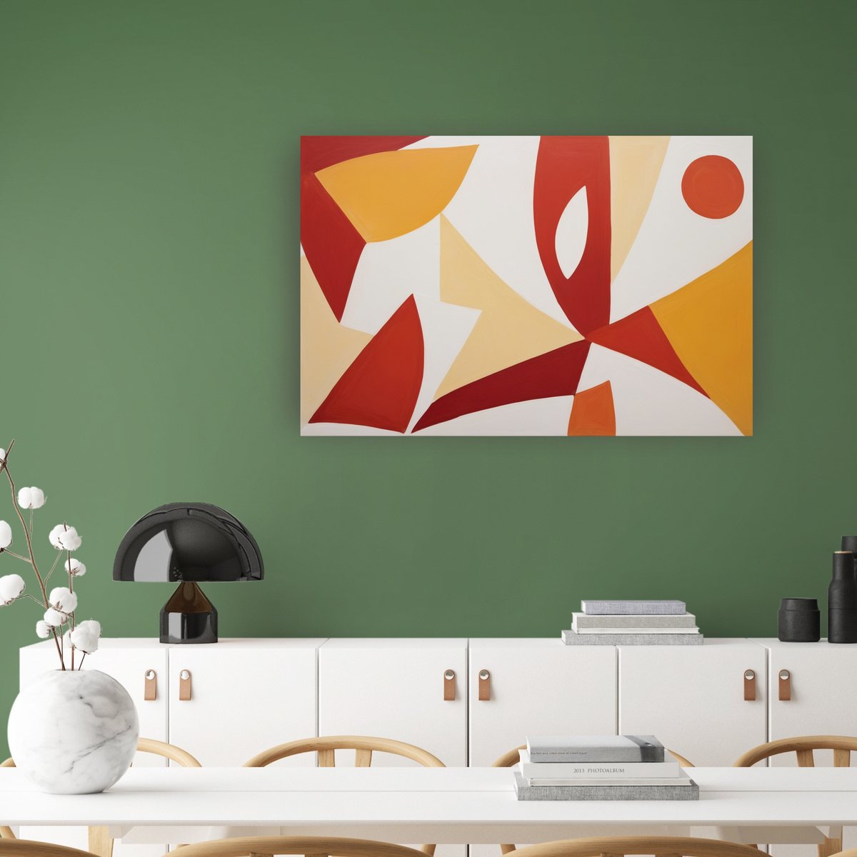 Rood oranje abstract poster - Minimalisme posters - Poster abstract ...