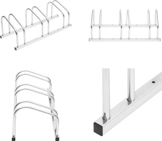 vidaXL Fietsenrek voor 3 fietsen gegalvaniseerd staal - Fietsenrek ...