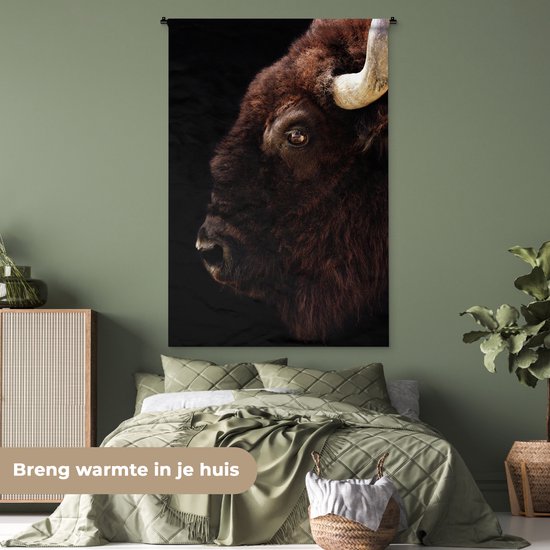 Wandkleed - Wanddoek - Bizon - Hoorn - Portret - 120x180 cm ... Wandkleed - Wanddoek - Bizon - Hoorn - Portret - 120x180 cm ...