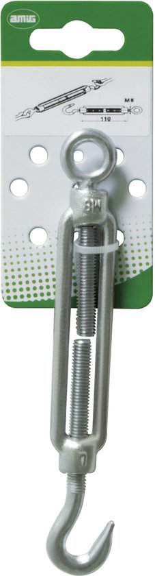 AMIG Spanschroeven/draadspanner met haak/oog - 6x - 11cm - verzinkt ...
