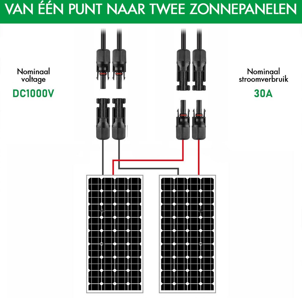 MC4 Solar Y-splitter - Zonnepaneel Splitter - IP67 - 2 Female naar 1 ...