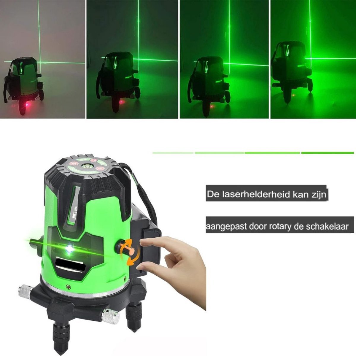 Bouwlaser - Kruislijnlaser zelfnivellerend - Kruislijnlaser 360 ...