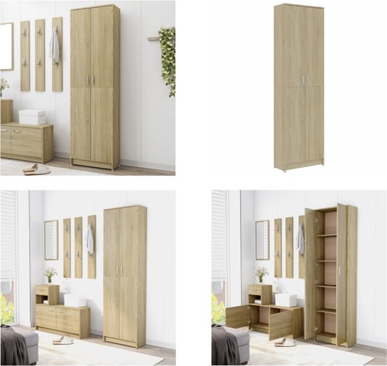 vidaXL Gangkast 55x25x189 cm bewerkt hout sonoma eikenkleurig - Halkast ...