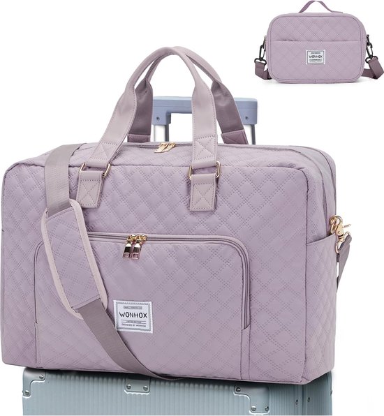 Reistas dames, sporttas, handbagage, tas, weekendtas met trolleyhoes ...