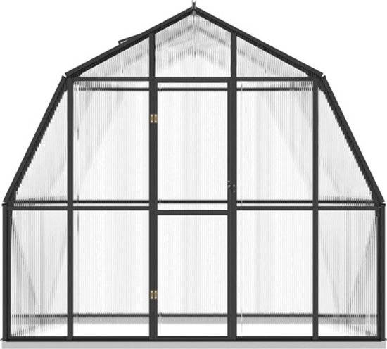 vidaXL Broeikas met basisframe 3-3 m² aluminium antracietkleurig ...