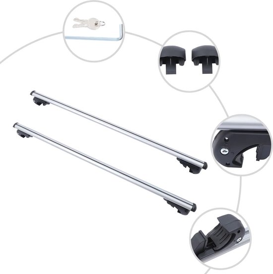 Dakdragers Universeel - Dakrek - 125cm - Extra Stevig - Zilver | bol