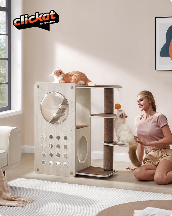 Krabpaal Feandrea Clickat, Moderne Kattenboom, Kattenhuis met Krabpaal ...