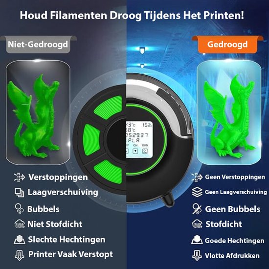 Divencie Filament Droger - Droogbox - Drybox - 3D - Snel & Gelijkmatig ...