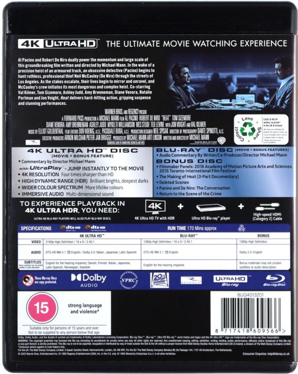 Heat [Blu-Ray 4K]+[Blu-Ray], Jon Voight | Dvd's | bol