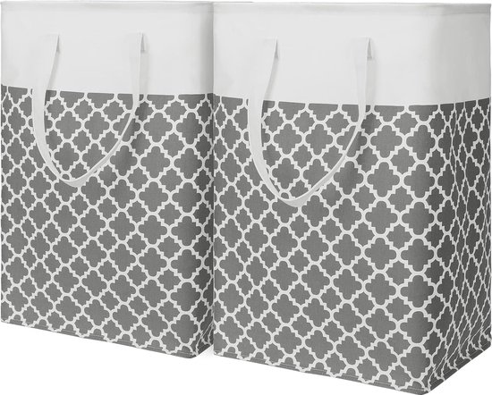 2-Pack Wasmand, 80L Grote Wasmand met Lange Versterkte Handvatten, Vrijstaande... | bol