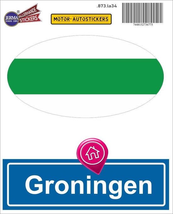 Groningen stadsvlag auto stickers set 2 stuks. | bol