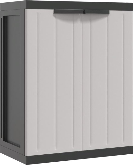 vidaXL - Tuinkast - 65x37x85 - cm - polypropeen - grijs - en - zwart | bol