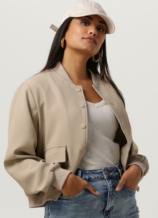 My Essential Wardrobe Meganmw Bomber Jacket Jassen Dames - Zomerjas - Beige - Maat XXL | bol