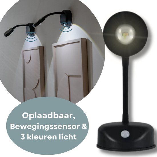 Wandlamp Binnen - 14 uur brandtijd - Oplaadbare Muurlamp - Leeslamp ...