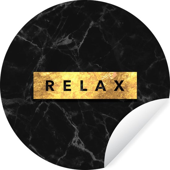 WallCircle - Muurstickers - Behangcirkel - Quote - Relax - Marmer - 100x100 cm -... | bol