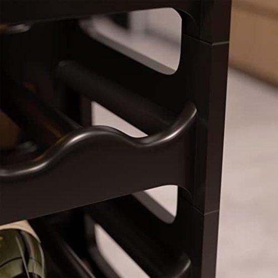 Wijnrek Staand - Wijnrek Zwart Staand - Wijnrek Stapelbaar - Zwart | bol