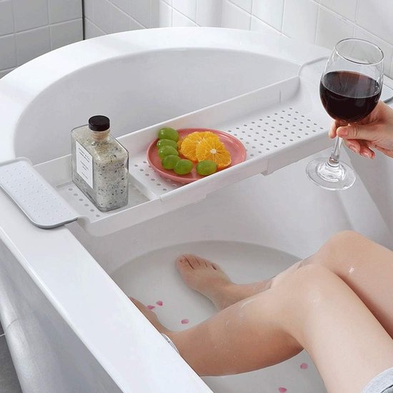 Verstelbare badbak Caddy badplank, uitschuifbare badkamerplank ...