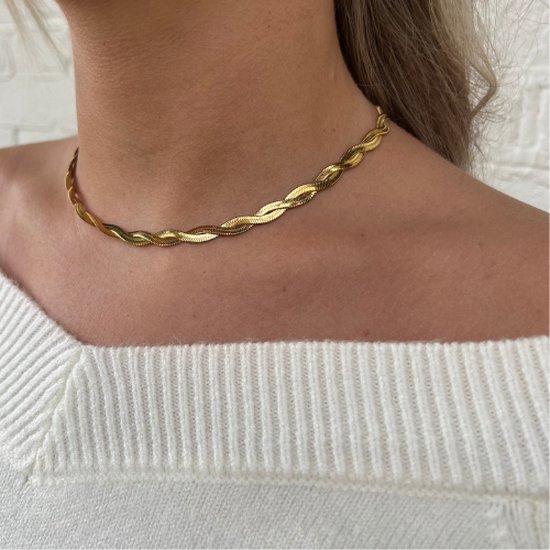 Gedraaide Ketting Goud Stainless Steel Ketting Rvs Ketting Dames Gouden Ketting Bol