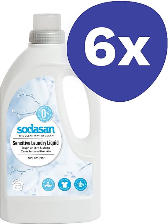 Sodasan Universeel Vloeibaar Wasmiddel Sensitive (6x 1,5L) | bol