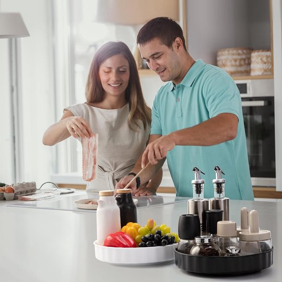 Keukenorganizer, draaibaar, 3 stuks, draaiplateau, kruidenrek, draaibaar, 360 graden... | bol