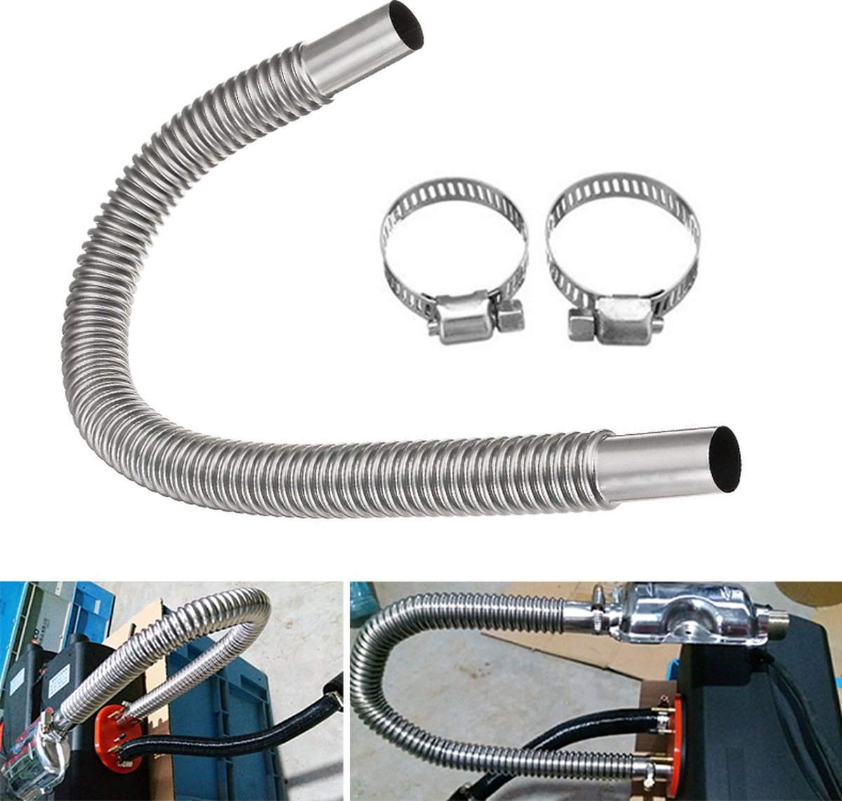 Uitlaatpijp voor Standkachel - 25mm x 60cm - RVS Uitlaatslang - voor ...