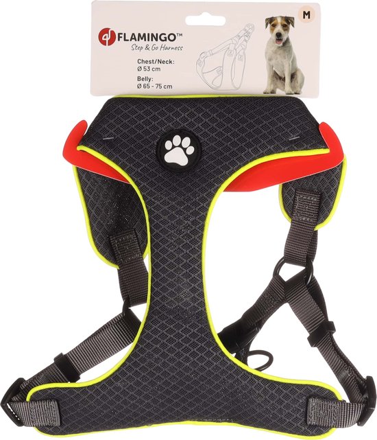 Flamingo Tasha Step&go - Harnas Honden - Harnas Step&go Tasha Grijs M ...