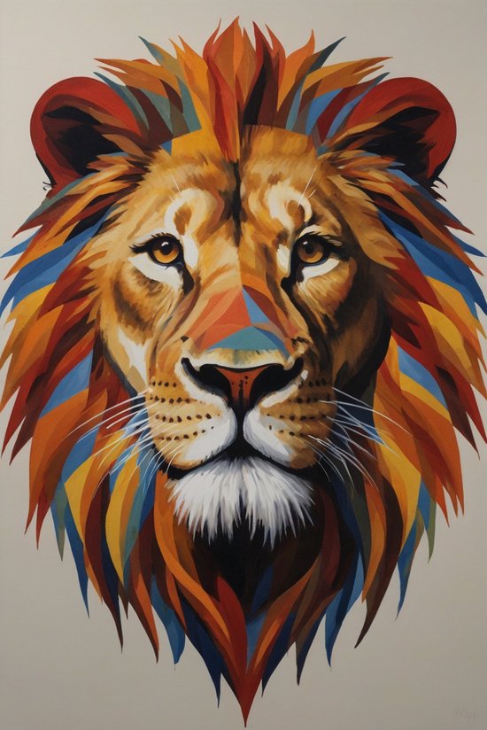 Kleurrijke leeuw poster - Modern posters - Posters leeuw - Moderne ...