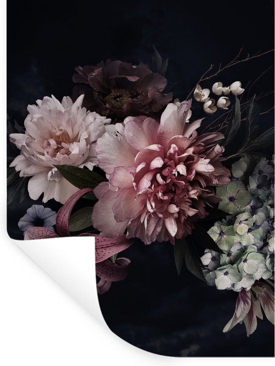 Muurstickers - Sticker Folie - Bloemen - Vintage - Pastel - Roze - Wit - 120x160 cm -... | bol