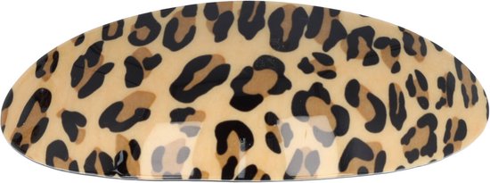 Haarspeld Ovaal Panter Print 10cm Zwart Bruin Beige Patentspeld ...